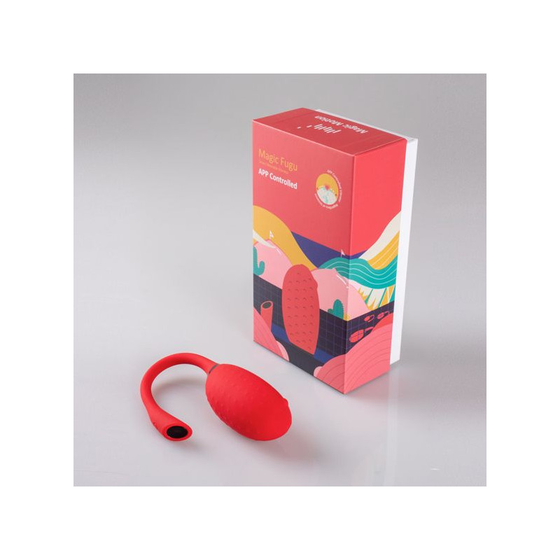 WIBRUJĄCE JAJKO APLIKACJA MAGIC MOTION-FUGU SMART WEARABLE VIBRATOR RED